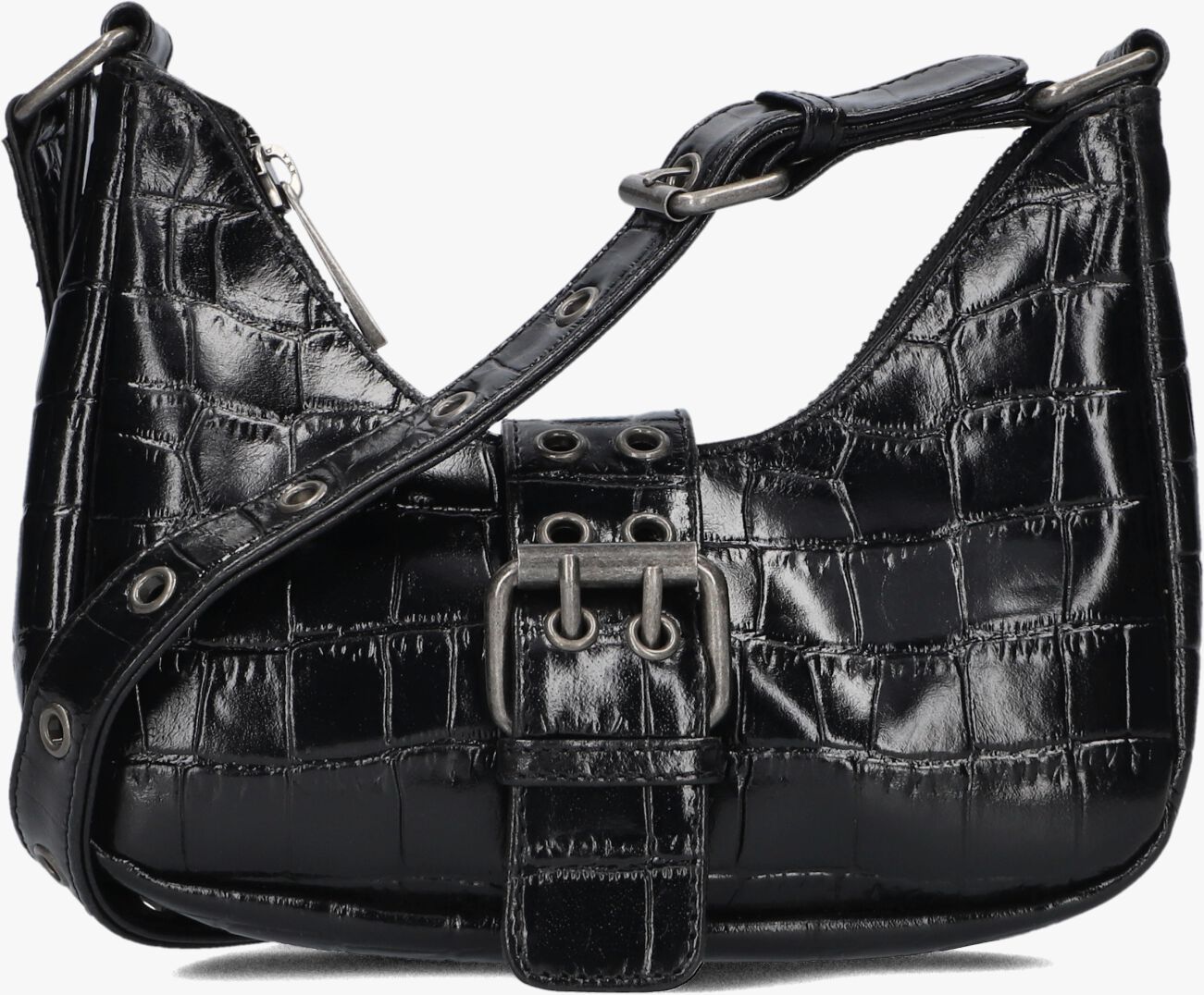 Zwarte NÚNOO Schoudertas PALMA BUCKLE TEXAS | Omoda