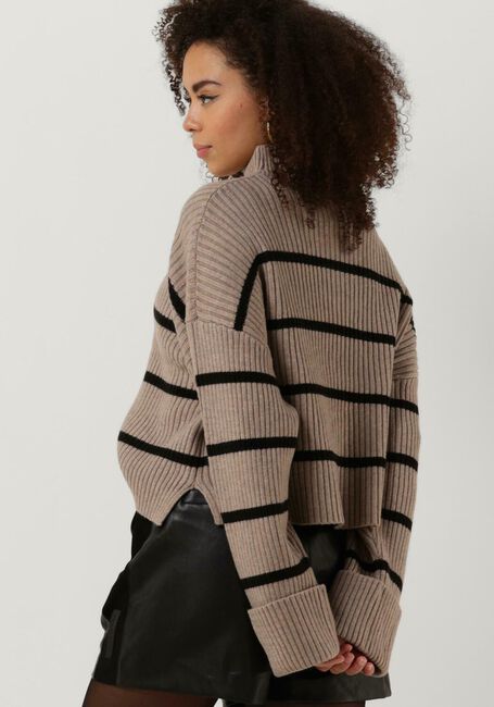 Taupe CO'COUTURE Trui ROW STRIPE BOX CROP KNIT | Omoda