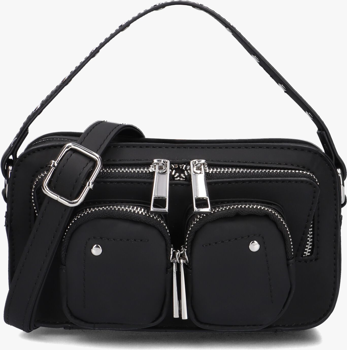 Zwarte NÚNOO Schoudertas HELENA BAMBOO | Omoda