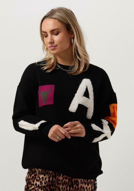 Zwarte ALIX THE LABEL Trui LADIES KNITTED ART WORK PULLOVER | Omoda