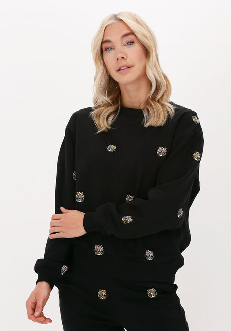 Zwarte ALIX THE LABEL Sweater LADIES KNITTED TIGER SWEATER | Omoda