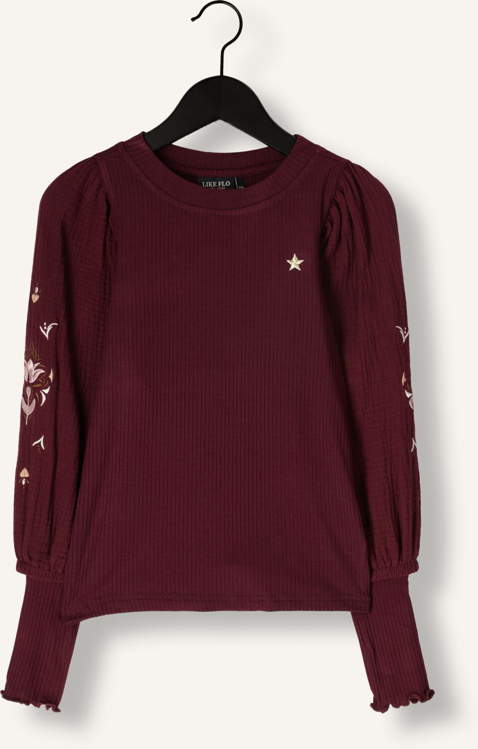 Paarse LIKE FLO Top ELOISE FLO TOP WITH BALLOON SLEEVES | Omoda