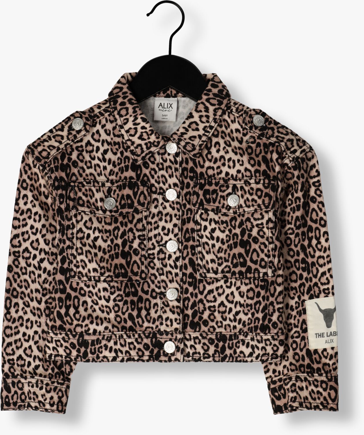 Bruine ALIX MINI Spijkerjas WOVEN ANIMAL DENIM JACKET | Omoda