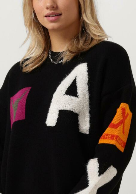 Zwarte ALIX THE LABEL Trui LADIES KNITTED ART WORK PULLOVER | Omoda