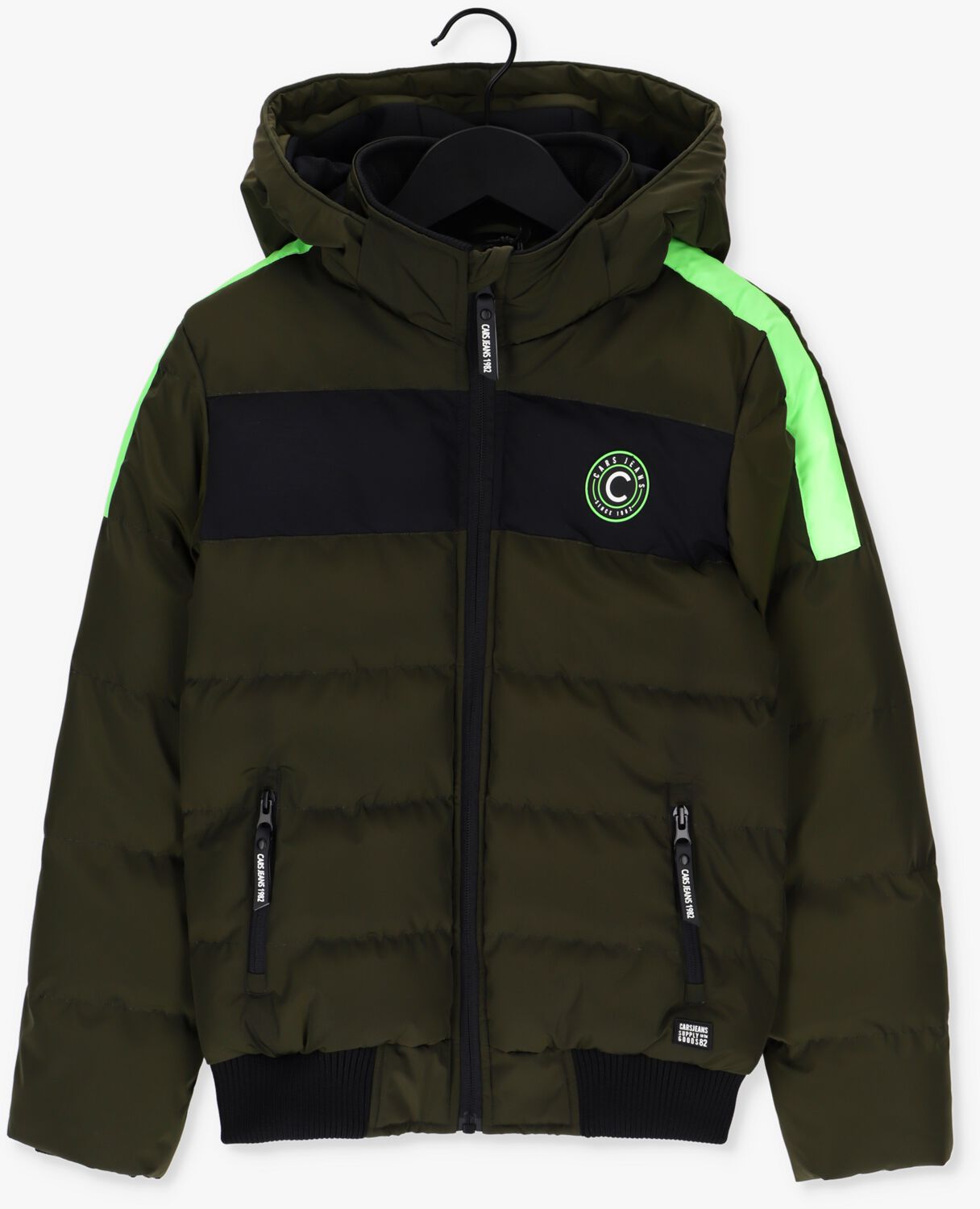 Groene CARS JEANS Gewatteerde jas KIDS STRANES POLY | Omoda