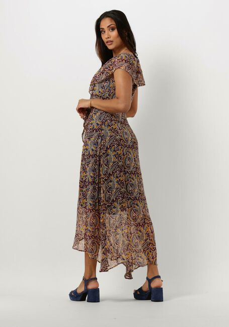 Bruine AAIKO Midi jurk ESMEE ORIENTAL VIS 520 | Omoda