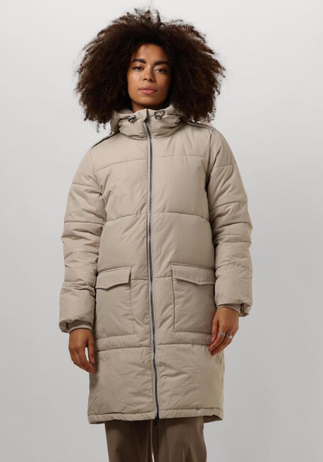 Beige OBJECT Gewatteerde jas OBJZHANNA L/S LONG JACKET NOOS | Omoda