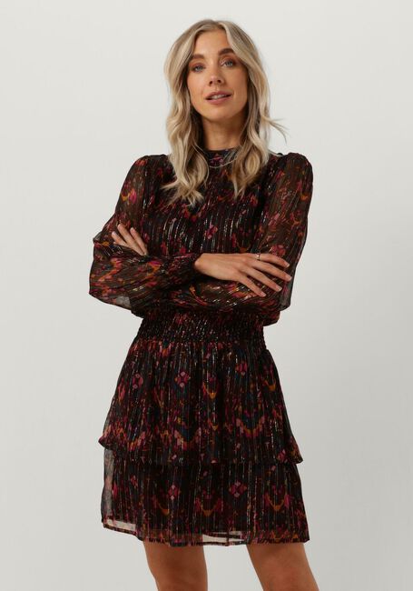 Rode AAIKO Mini jurk GABRY GLITTER IKAT VIS 510 DRESS | Omoda