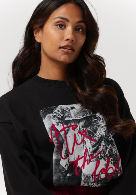 Zwarte ALIX THE LABEL Sweater LADIES KNITTED FLOCK SWEATER | Omoda