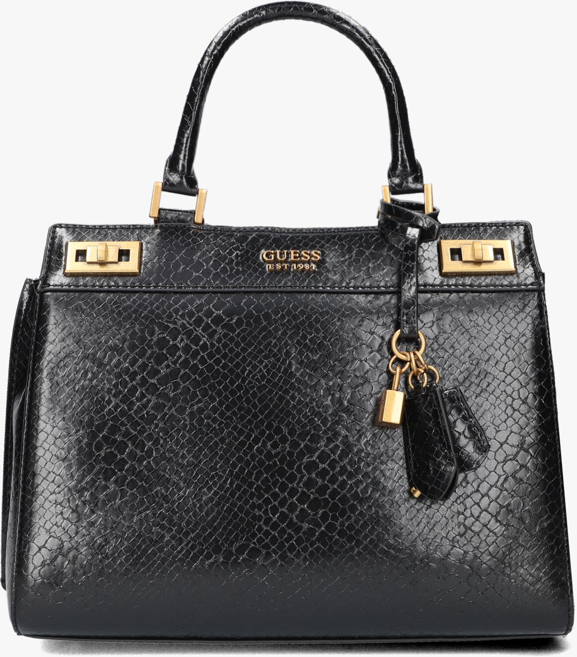 Zwarte GUESS Handtas KATEY LUXURY SATCHEL | Omoda