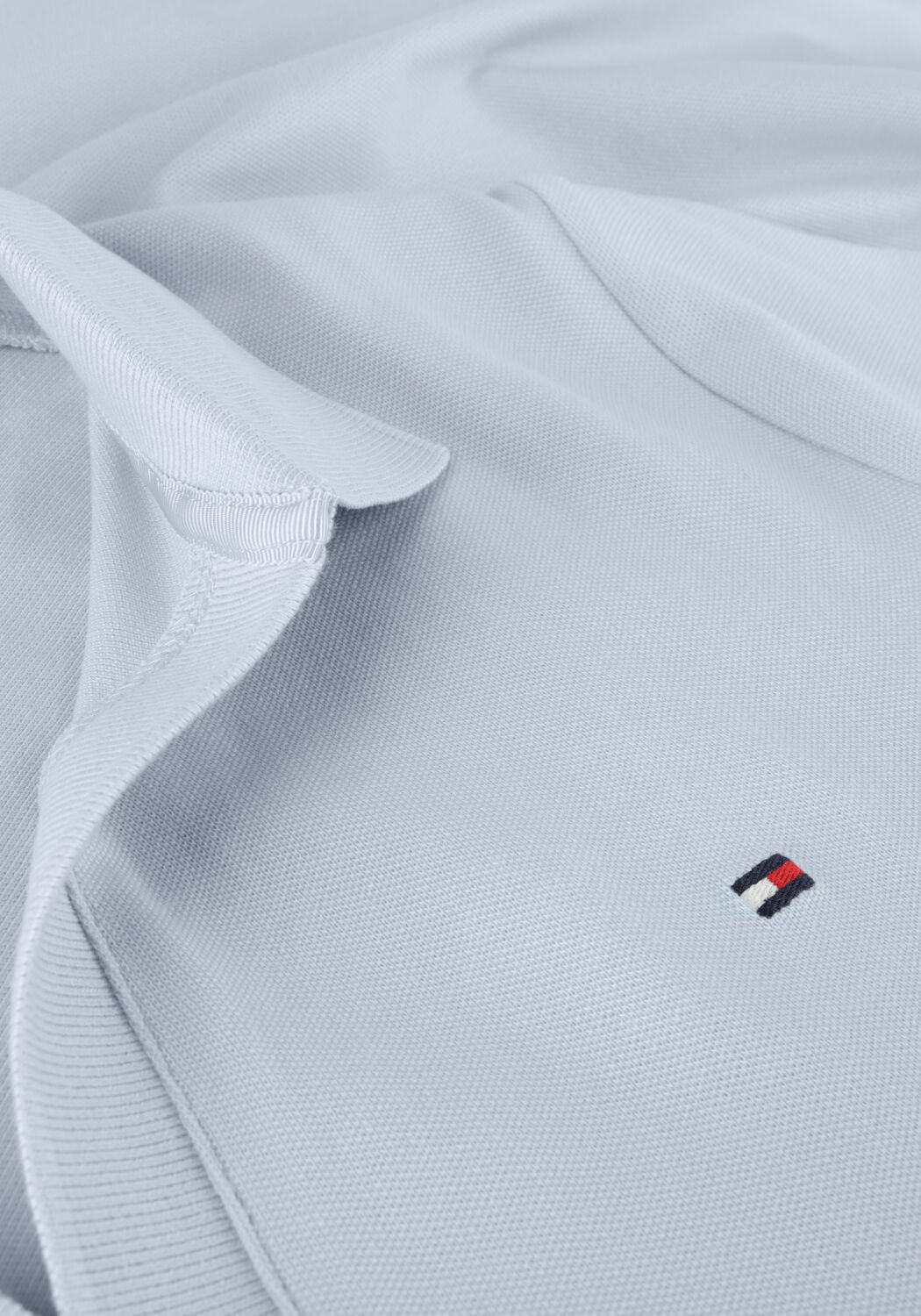 Lichtblauwe TOMMY HILFIGER Midi jurk OPN PLKT LYLL POLO DRESS | Omoda