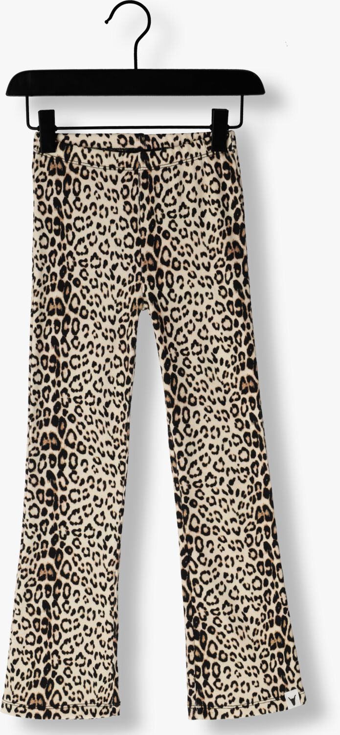 Bruine ALIX MINI Flared broek KNITTED LEOPARD FLARED PANTS | Omoda