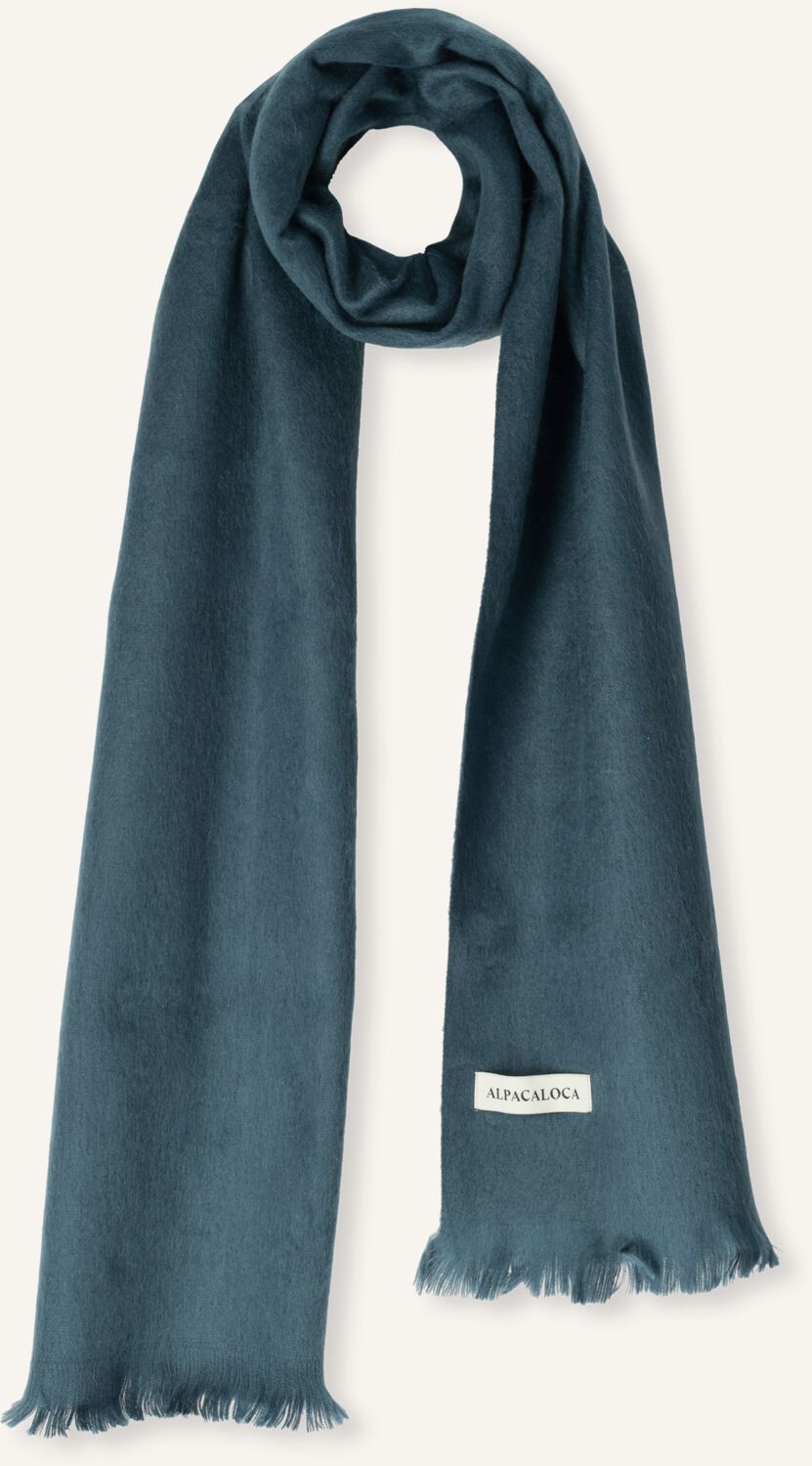 Blauwe ALPACA LOCA Sjaal SLIM SCARF | Omoda