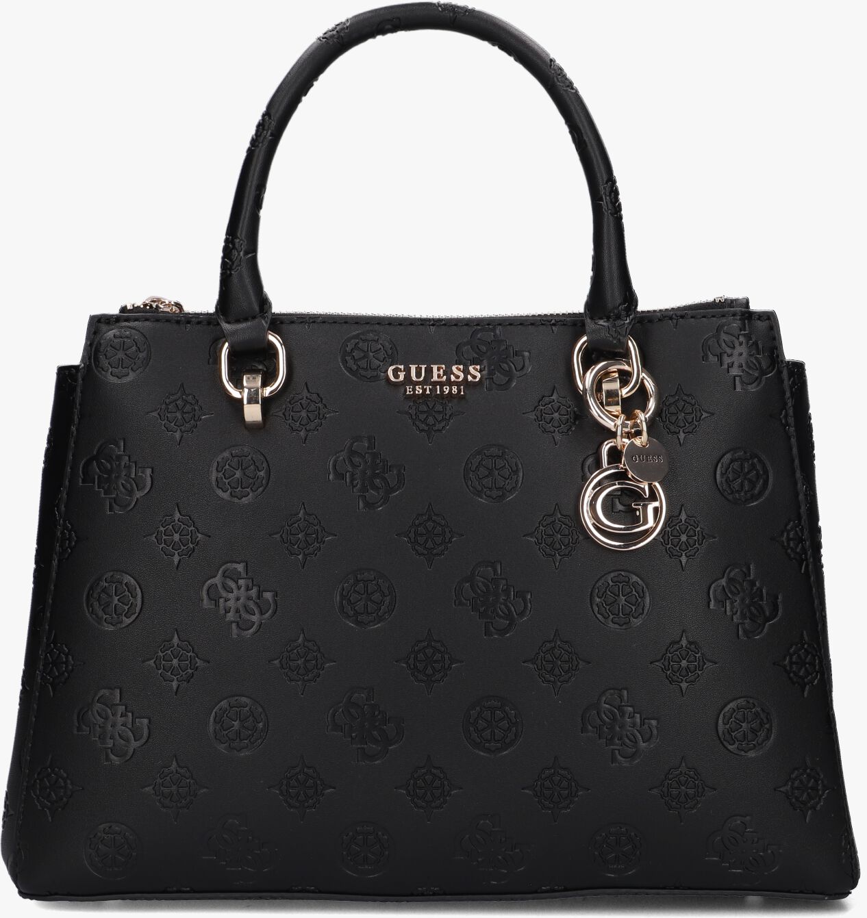 Zwarte GUESS Handtas GALERIA STATUS SATCHEL | Omoda