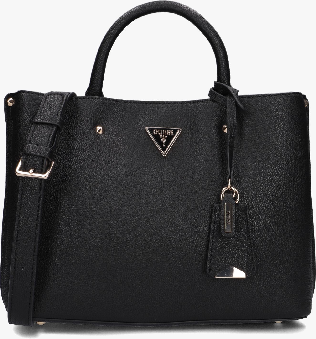 Zwarte GUESS Handtas MERIDIAN GIRLFRIEND SATCHEL | Omoda