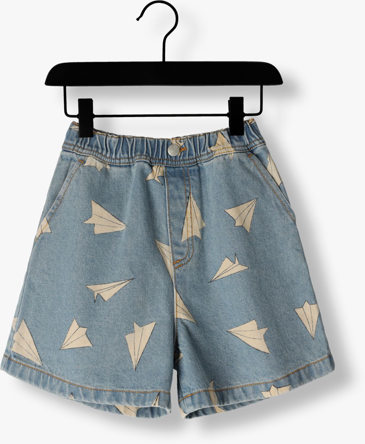 Blauwe Jelly Mallow Broeken PAPER AIRPLANE DENIM SHORTS | Omoda
