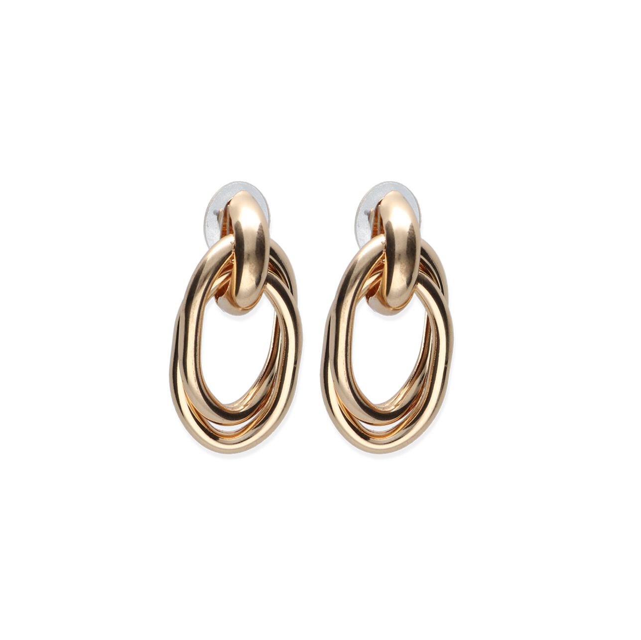 Gouden NOTRE-V Oorbellen OORBEL DUBBELE RING OVAAL | Omoda