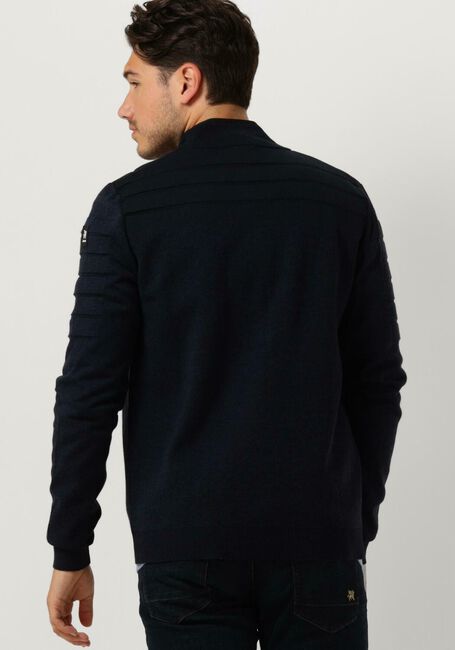 Donkerblauwe VANGUARD Vest ZIP JACKET COTTON BONDED MOULINE | Omoda
