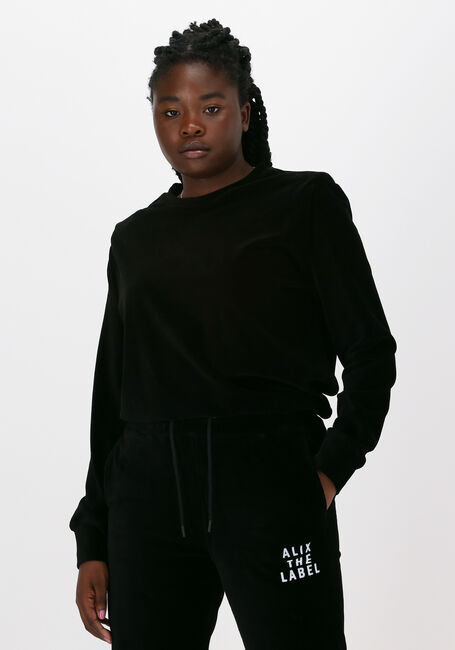 Zwarte ALIX THE LABEL Sweater RIB VELVET SWEATER | Omoda
