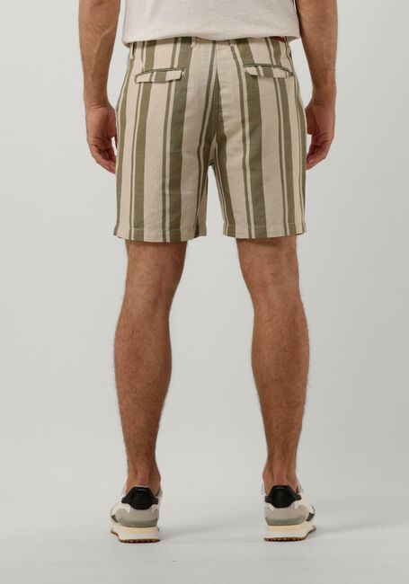 Groene CAST IRON Korte broek CHINO SHORTS LINEN STRIPE | Omoda