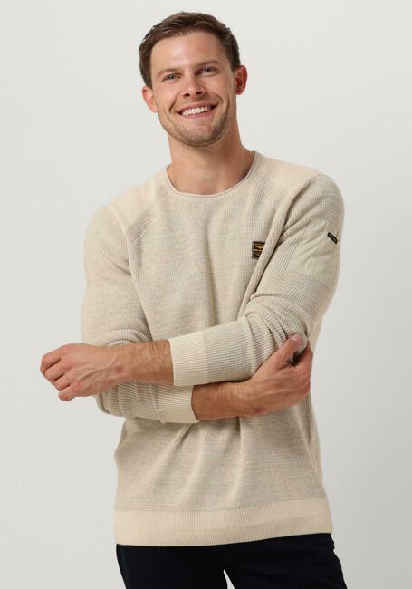 Beige PME LEGEND Trui R-NECK COTTON RIB MELEE KNIT | Omoda