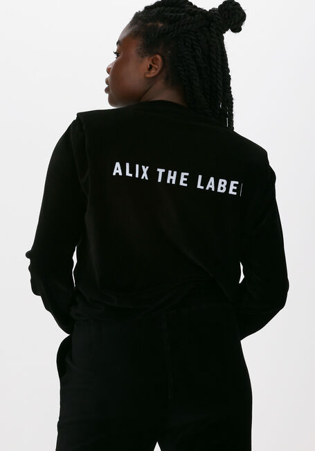 Zwarte ALIX THE LABEL Sweater RIB VELVET SWEATER | Omoda