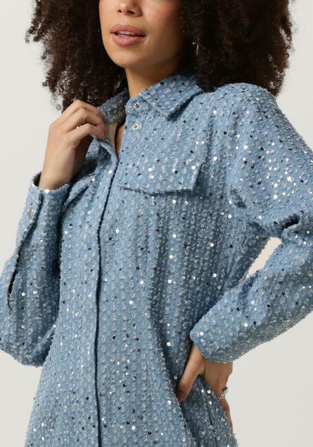 Lichtblauwe SECOND FEMALE Mini jurk LEMARA DRESS | Omoda