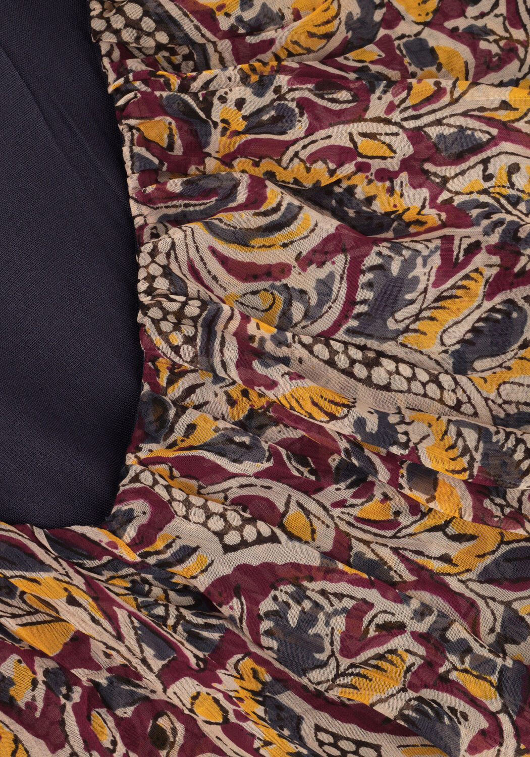 Bruine AAIKO Midi jurk ESMEE ORIENTAL VIS 520 | Omoda