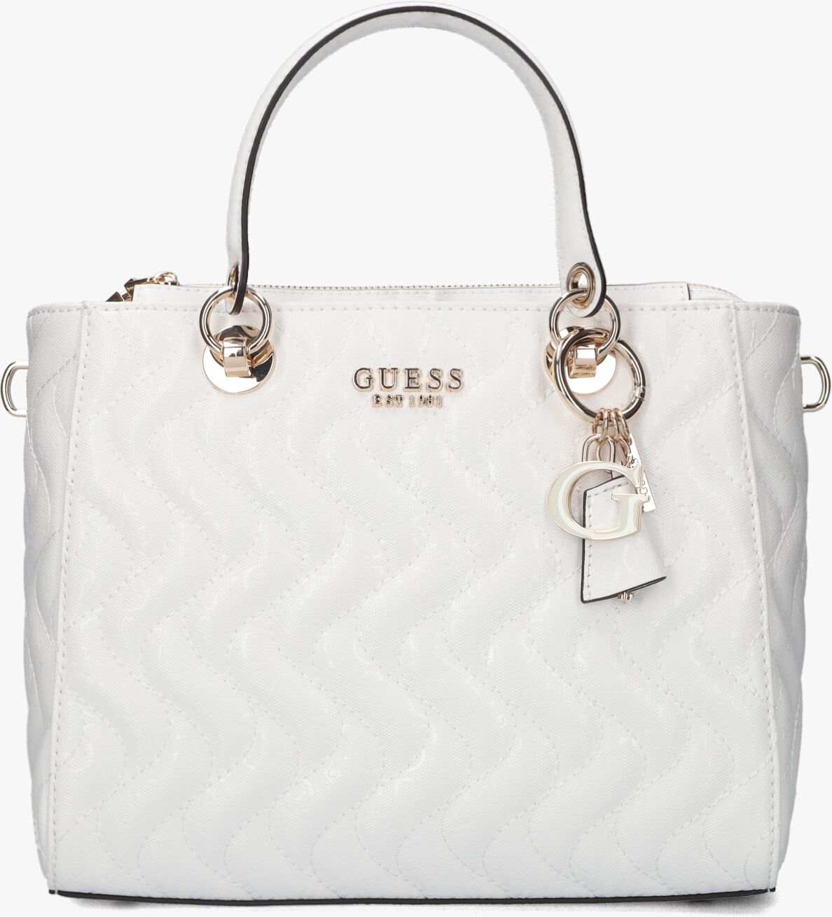 Witte GUESS Handtas SASKY SATCHEL | Omoda