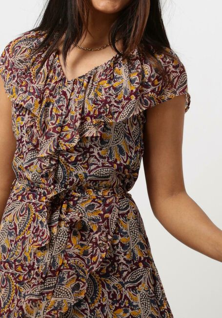 Bruine AAIKO Midi jurk ESMEE ORIENTAL VIS 520 | Omoda