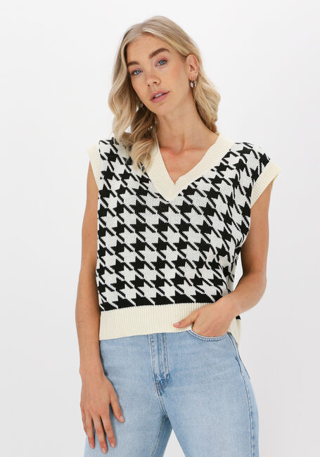 Zwarte NA-KD Spencer KNITTED HOUNDSTOOTH VEST | Omoda