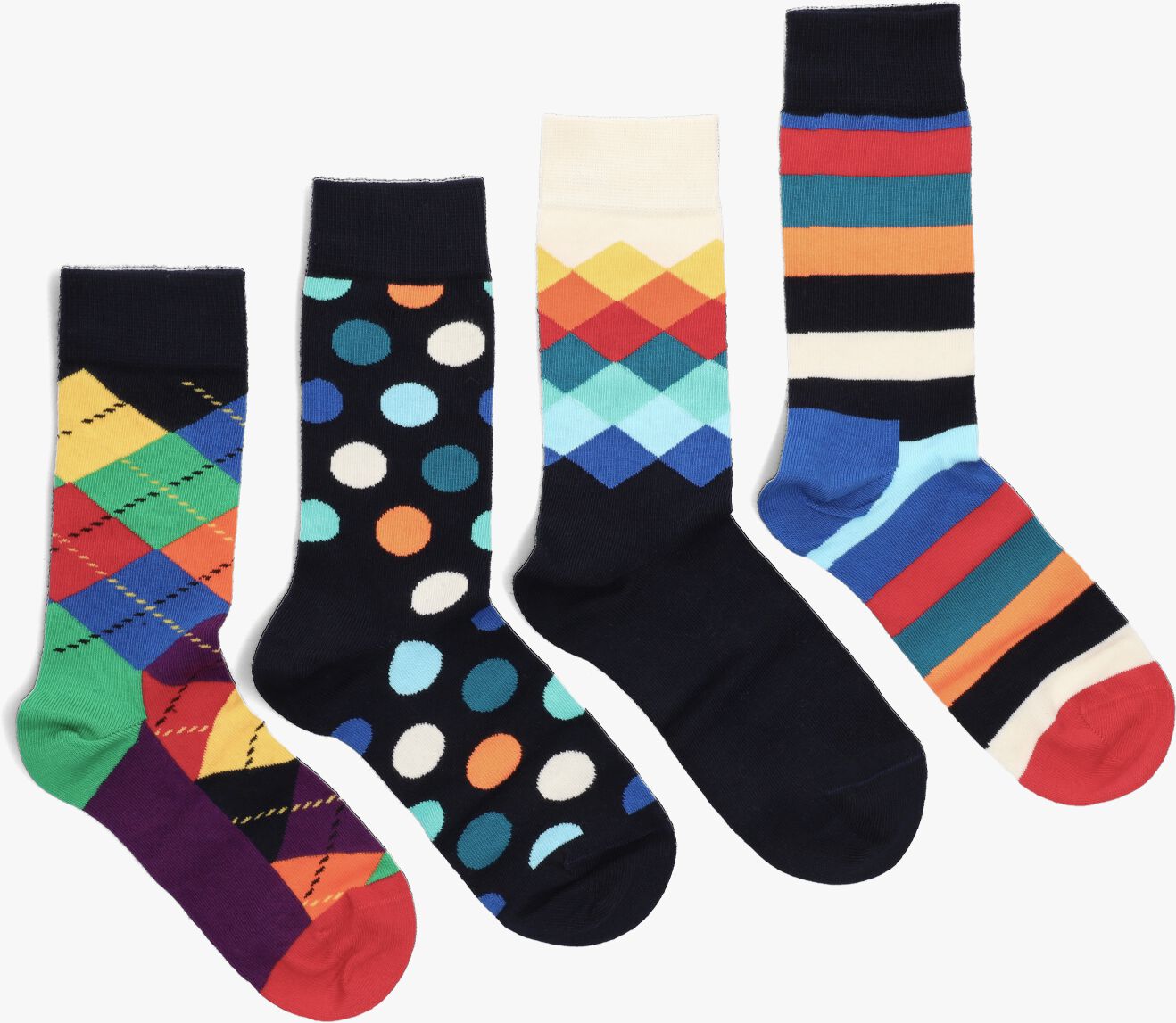 Blauwe HAPPY SOCKS Sokken 4-PACK MULTI-COLOR SOCKS GIFT SET | Omoda
