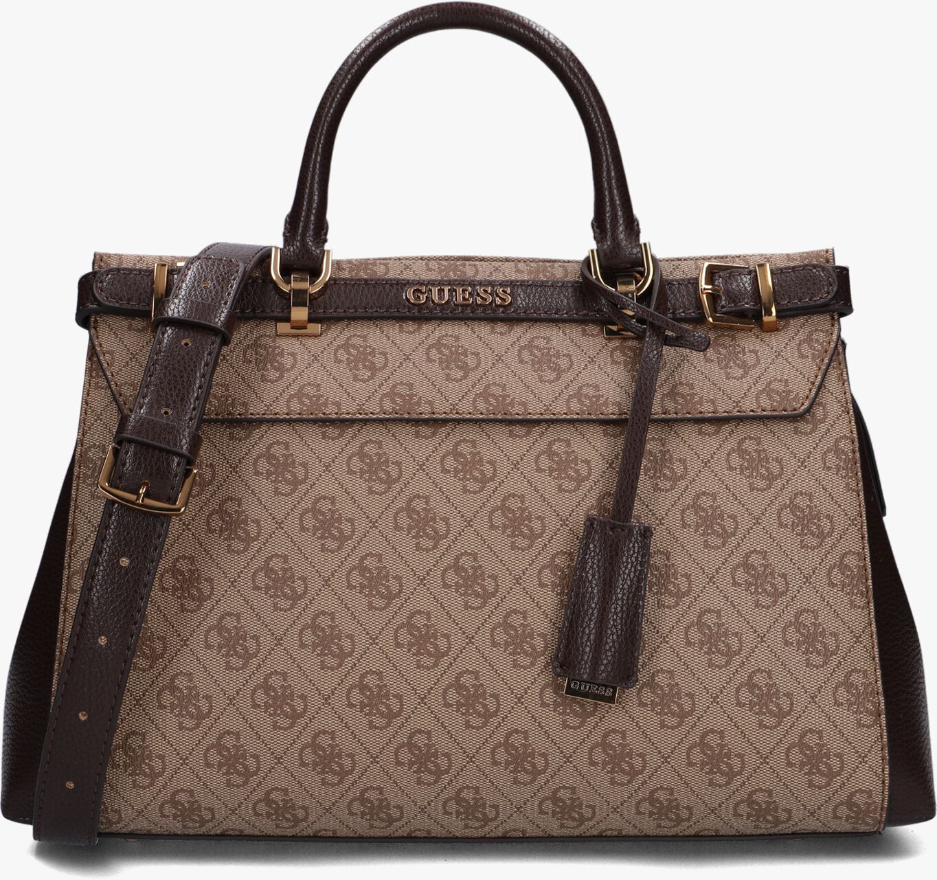 Bruine GUESS Handtas SESTRI LOGO LUXURY SATCHEL | Omoda