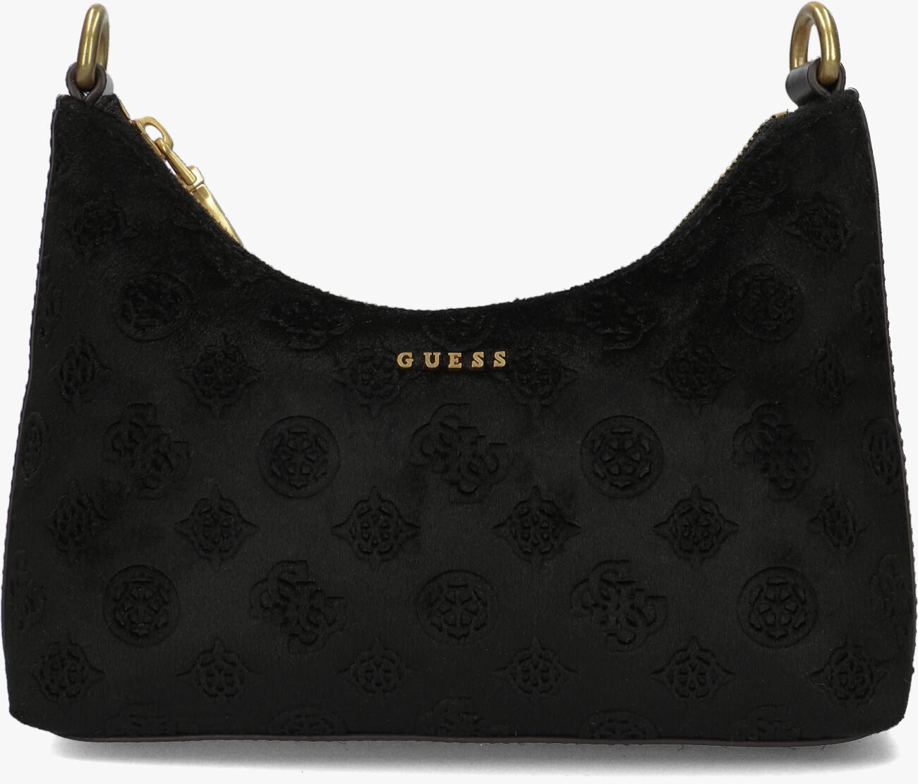 Zwarte GUESS Schoudertas INIA TOP ZIP SHOULDER BAG | Omoda