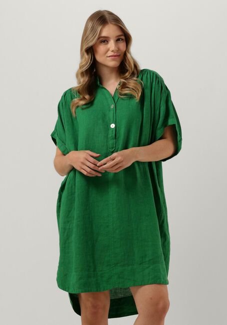 Groene BY-BAR Mini jurk AMBER LINEN DRESS | Omoda