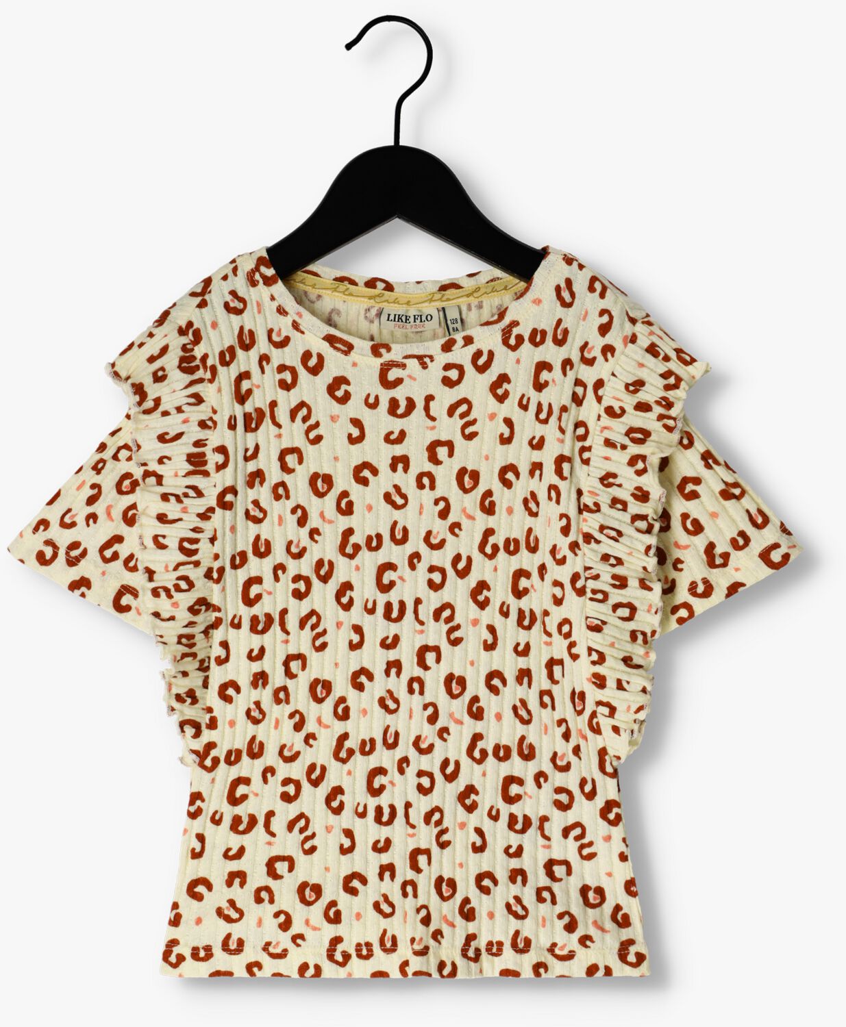Gele LIKE FLO Top FANCY RIB AOP RUFFLE TOP | Omoda