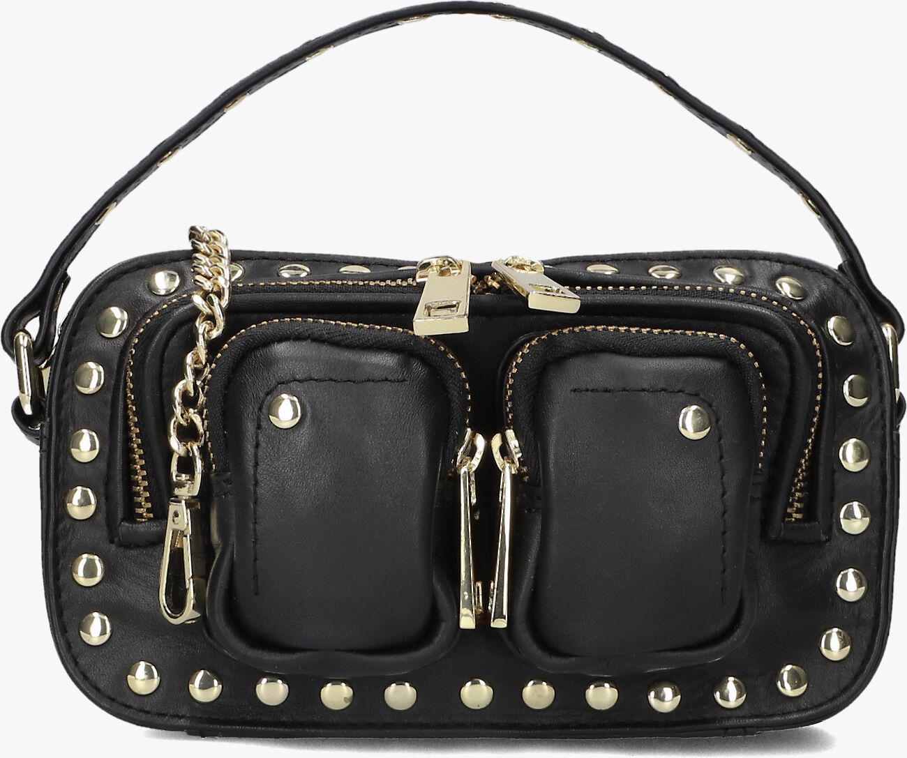 Zwarte NÚNOO Schoudertas HELENA DISCO GOLD | Omoda