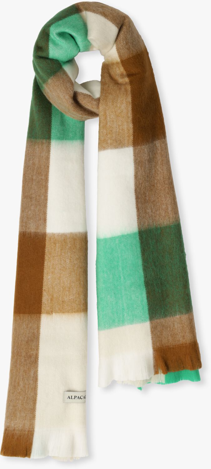 Groene ALPACA LOCA Sjaal SCARF BLOCKED | Omoda