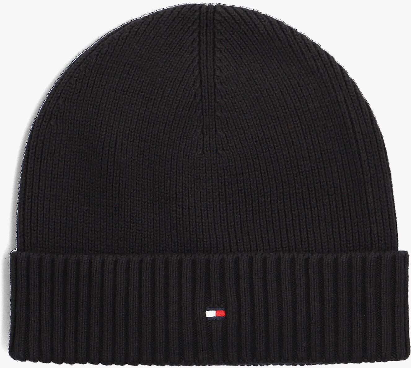 Zwarte TOMMY HILFIGER Muts ESSENTIAL FLAG BEANIE | Omoda