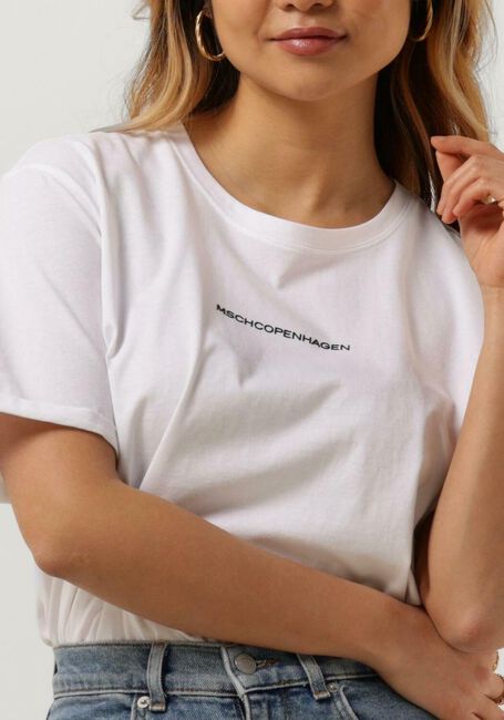 Witte MSCH COPENHAGEN T-shirt TERINA ORGANIC SMALL LOGO TEE | Omoda