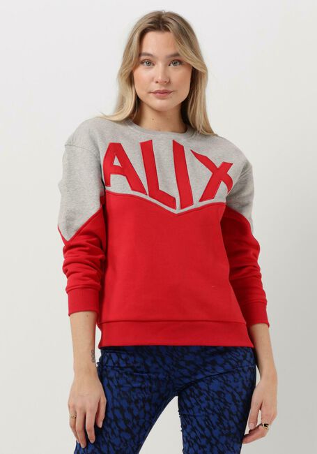 Rode ALIX THE LABEL Sweater LADIES KNITTED COLOURBLOCKING SWEATER | Omoda