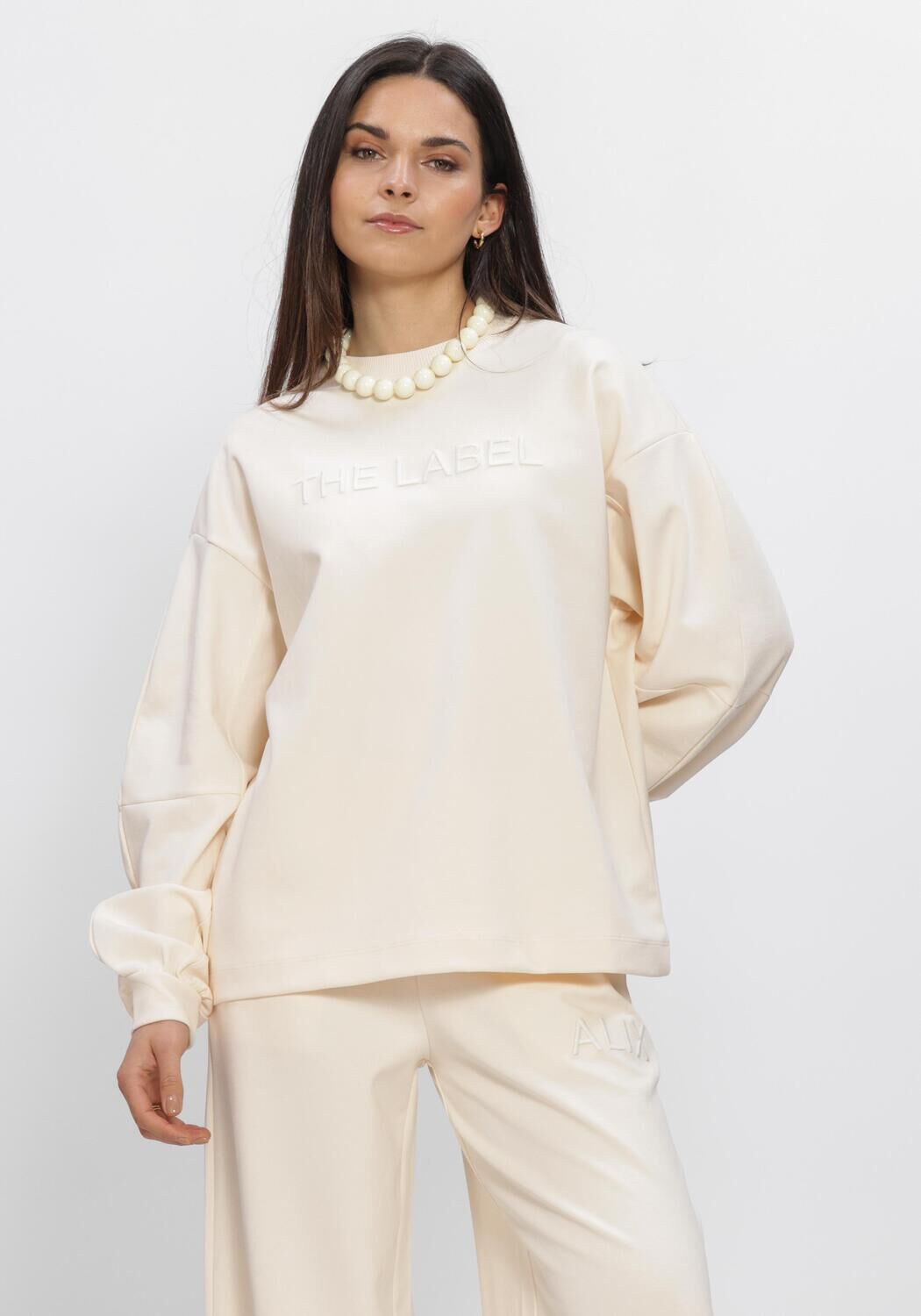 Creme ALIX THE LABEL Sweater LADIES KNITTED BALLOON SLEEVE SWEATER | Omoda