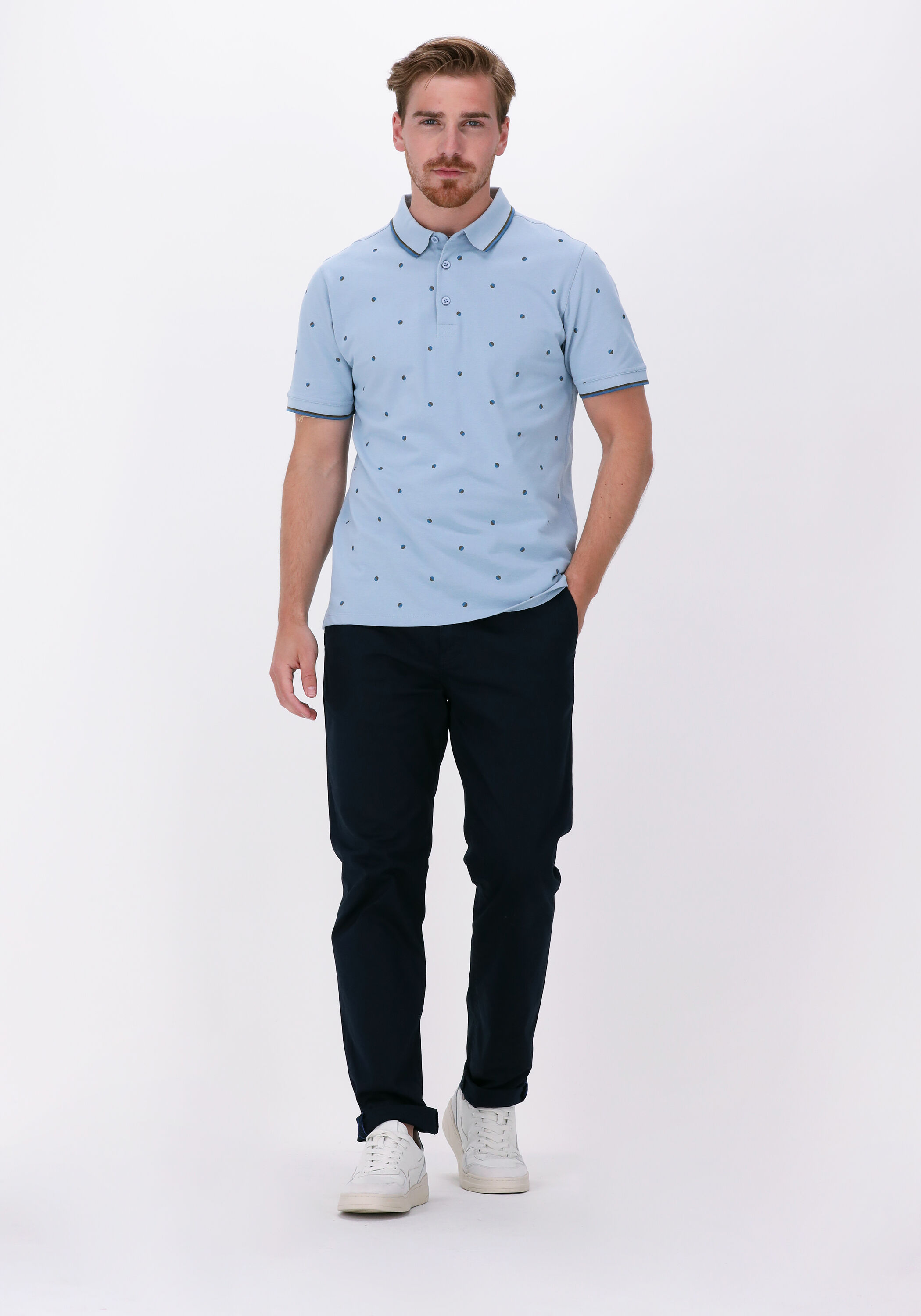 Blauwe KULTIVATE Polo PL DOTTED | Omoda