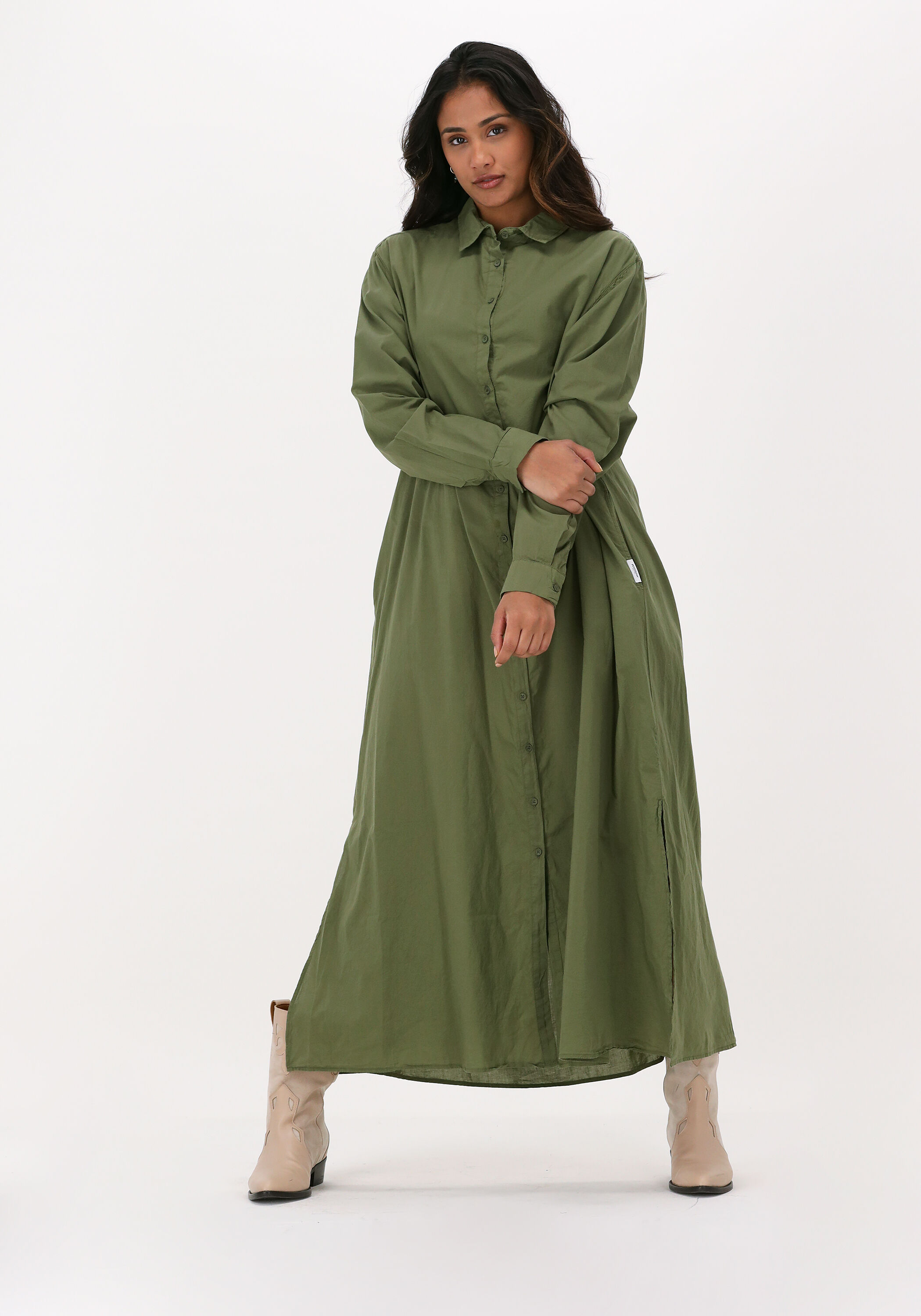 Khaki PENN & INK Midi jurk S22W455LTDT735 | Omoda