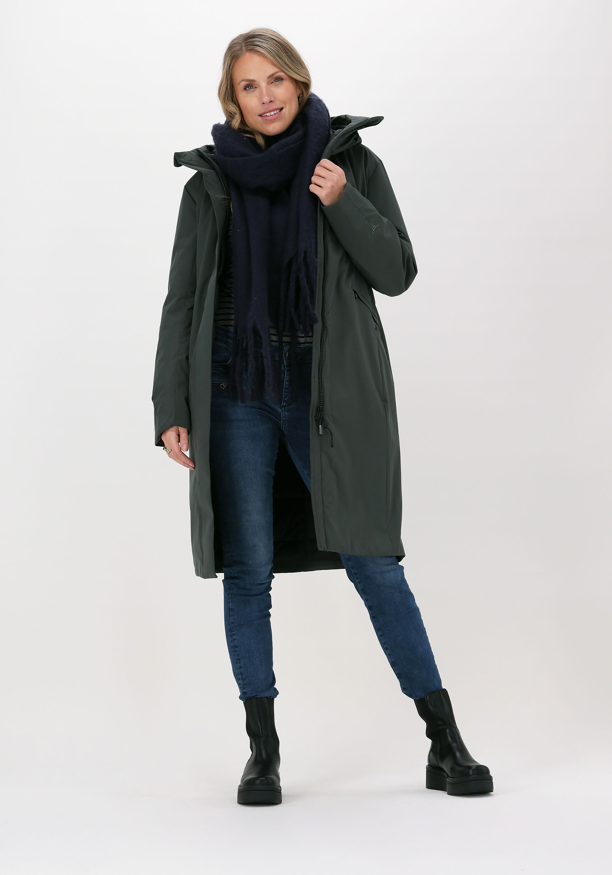 Zwarte MOS MOSH Top CASIO LS-STRIPE ROLLNECK | Omoda