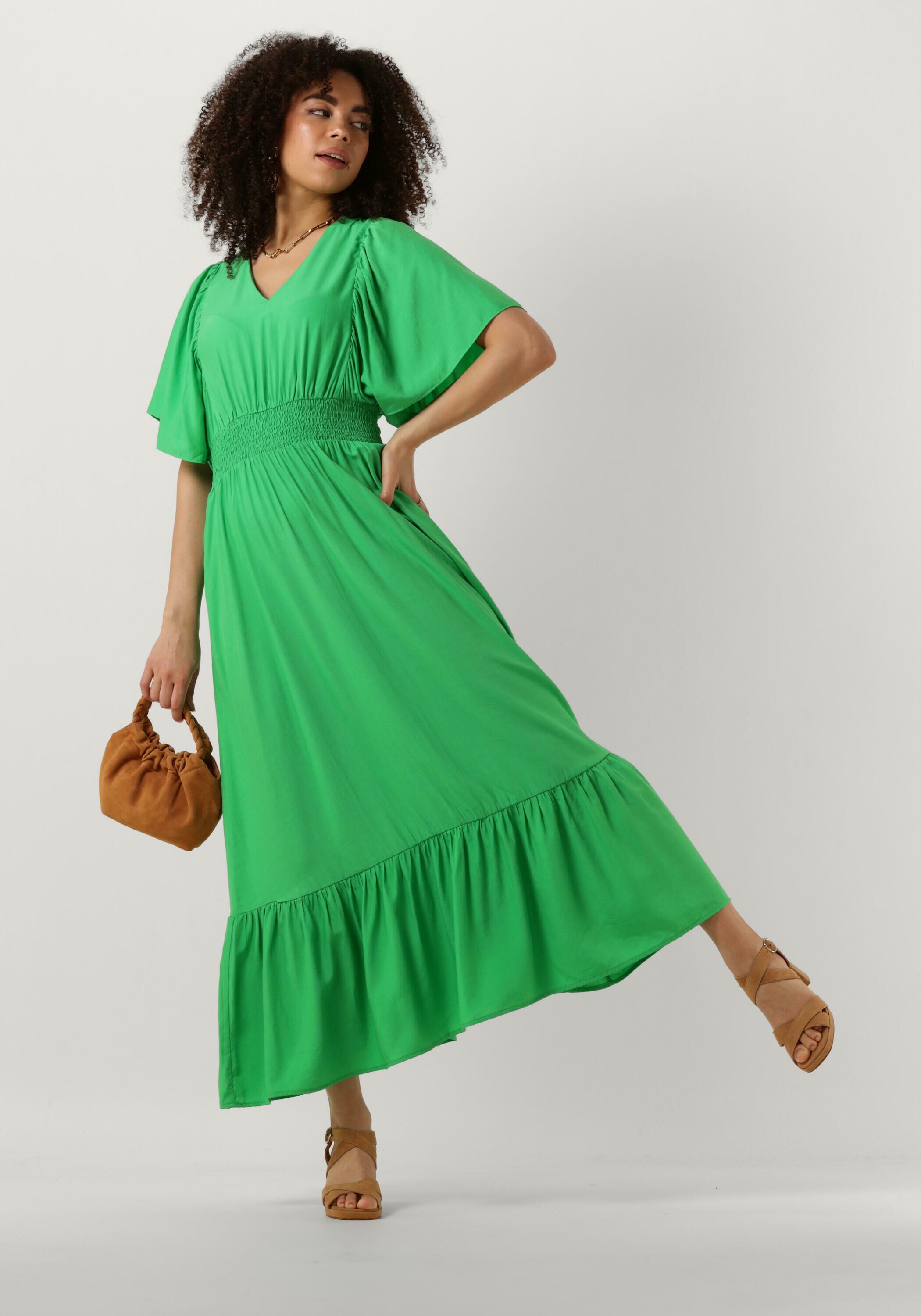 Groene CO'COUTURE Maxi jurk SAMIA SUN SMOCK DRESS | Omoda