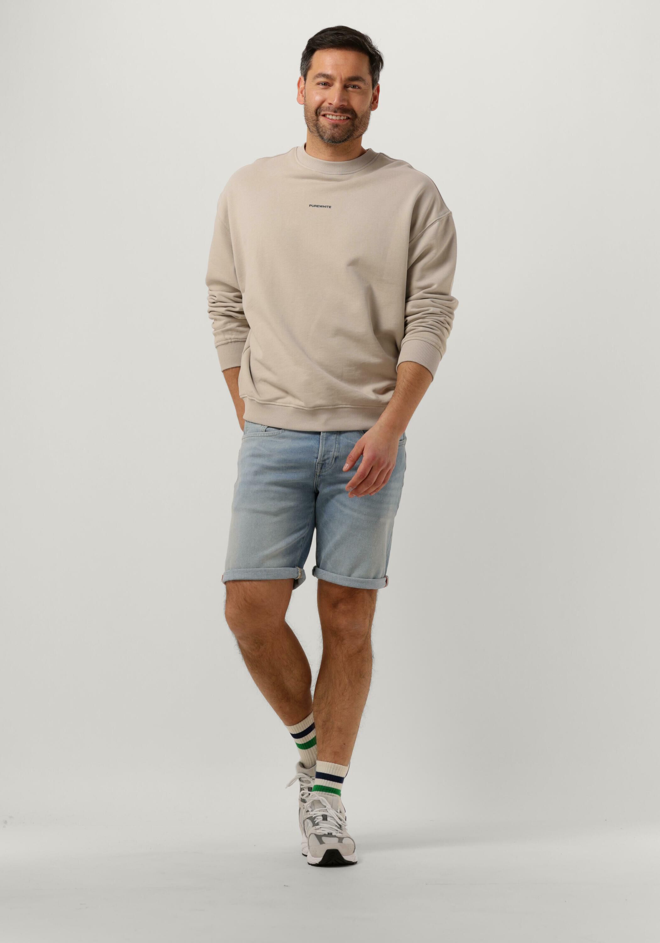 Zand PUREWHITE Trui CREWNECK WITH SMALL LOGO ON CHEST AND BIG BACK ...