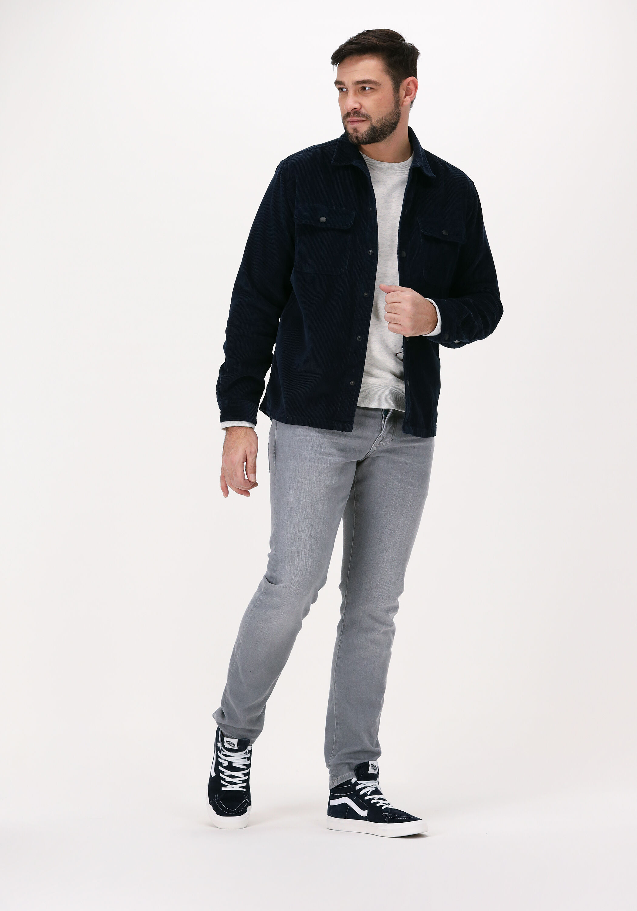 Lichtgrijze SCOTCH & SODA Sweater EMBROIDERED CREW-NECK SWEATSHI | Omoda