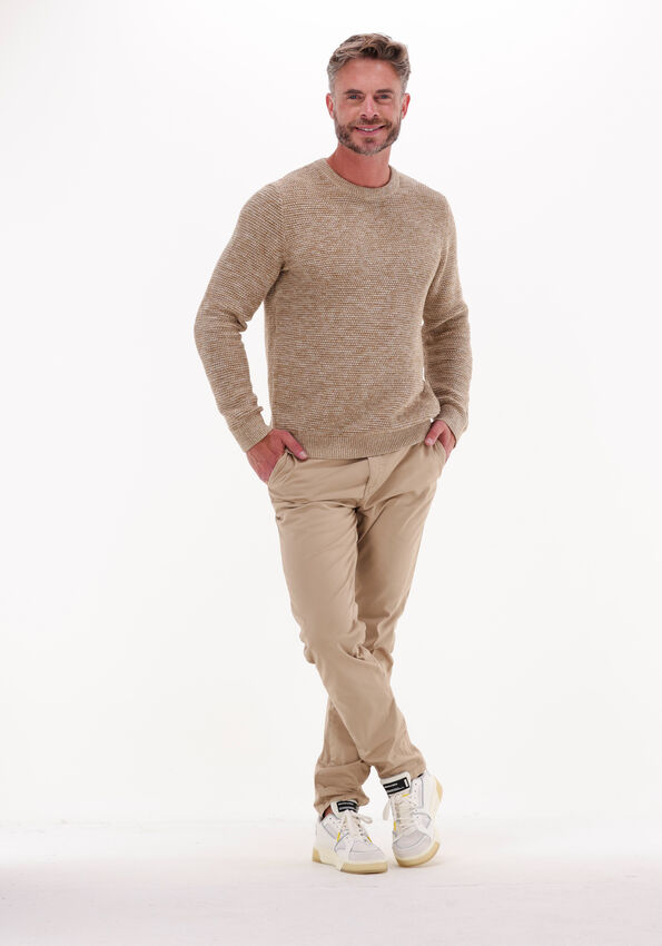 Camel SELECTED HOMME Trui VINCE LS KNIT BUBBLE CREW NECK NAW | Omoda Camel SELECTED HOMME Trui VINCE LS KNIT BUBBLE CREW NECK NAW | Omoda