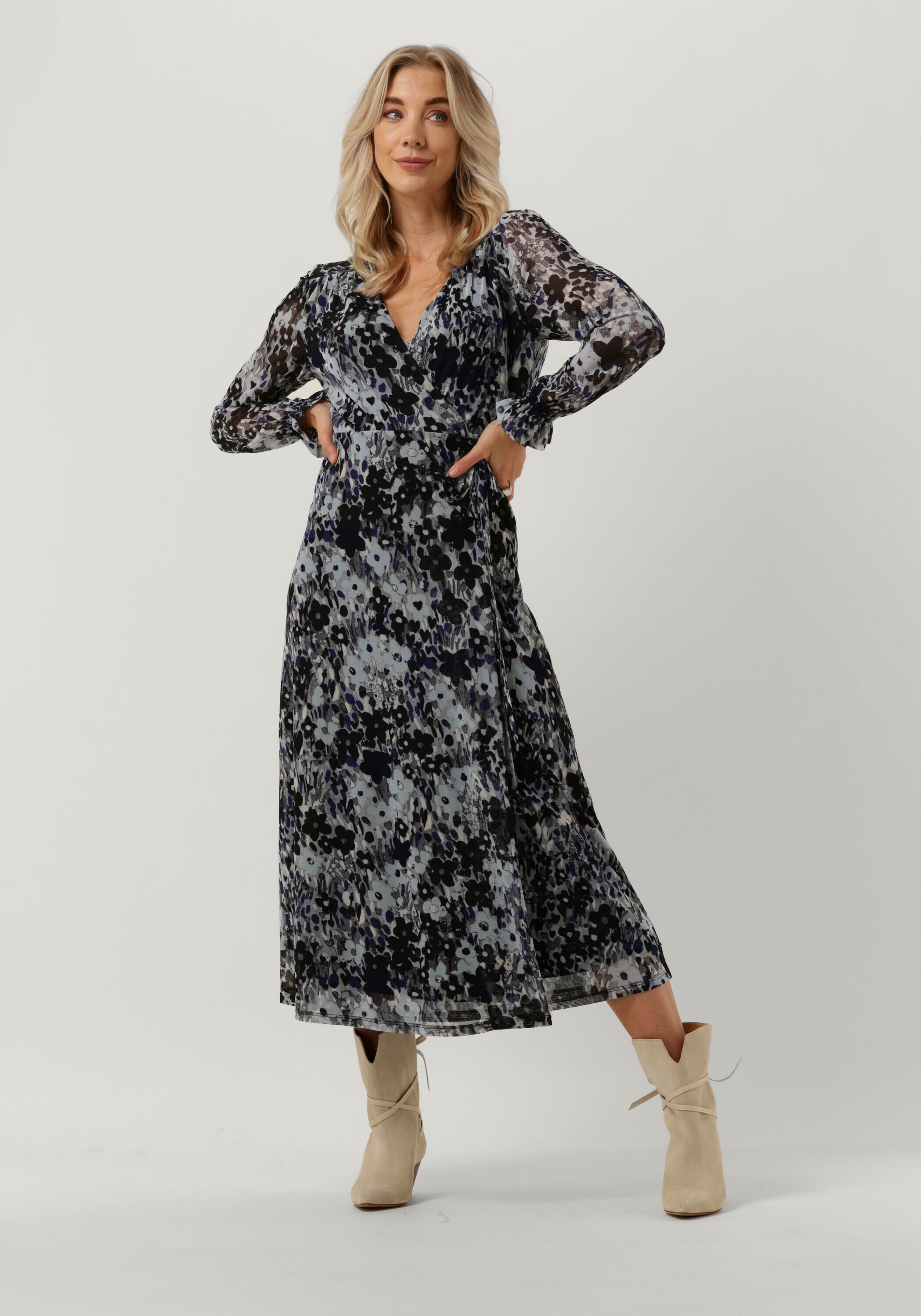 Blauwe FABIENNE CHAPOT Midi jurk NATASJA MESH DRESS | Omoda